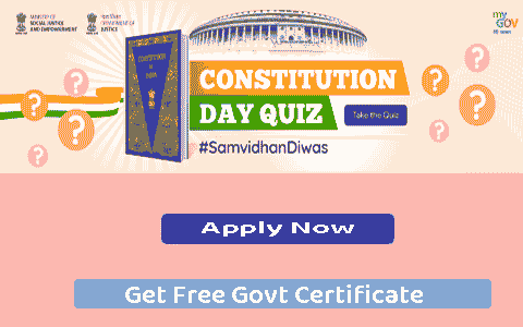 Indian Constitution Day Quiz | Wonderful Mygovt Certificate - Obs6.com